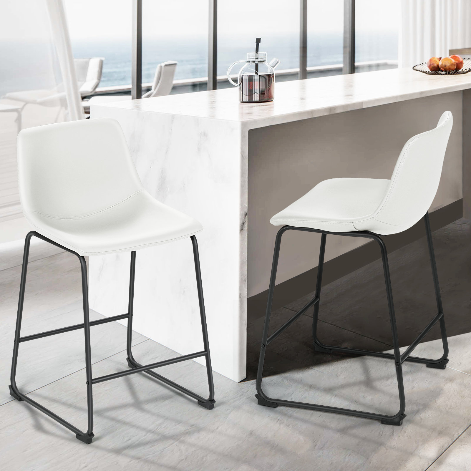 17 Stories Ashi Bar Chairs and Counter Stools Upholstered Dining Chairs ...