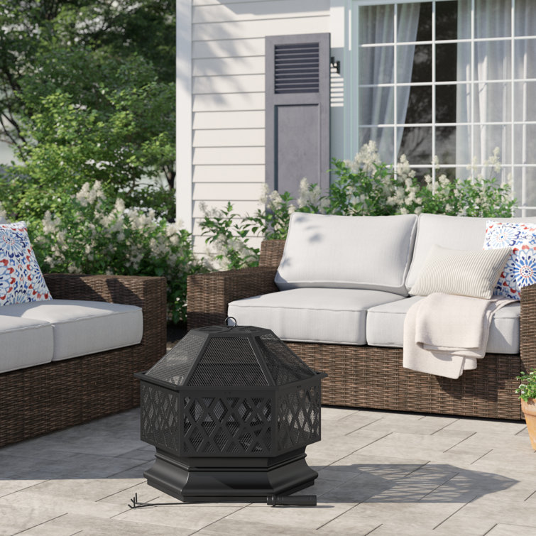 Lark Manor Areej 26'' W Hex-Shaped Steel Fire Pit & Reviews | Wayfair