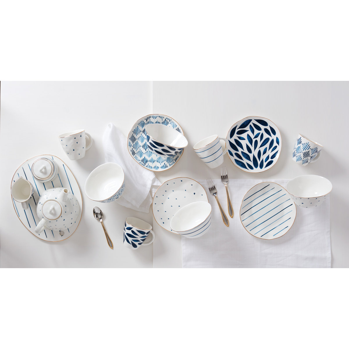 Lenox Blue Bay 12-Piece Dessert Set & Reviews | Birch Lane