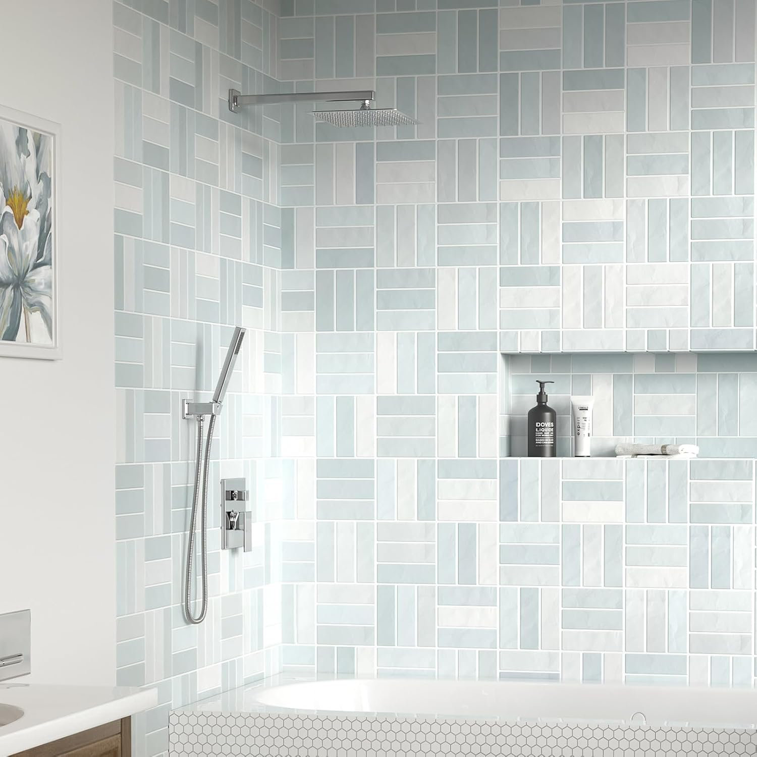 Frontier Grain LAVA ODORO Modern Square Shower System With Rainfall ...