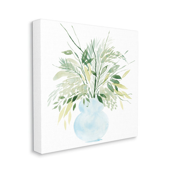 Ebern Designs Delicate Layered Greenery Plants Vase by - Wrapped Canvas ...