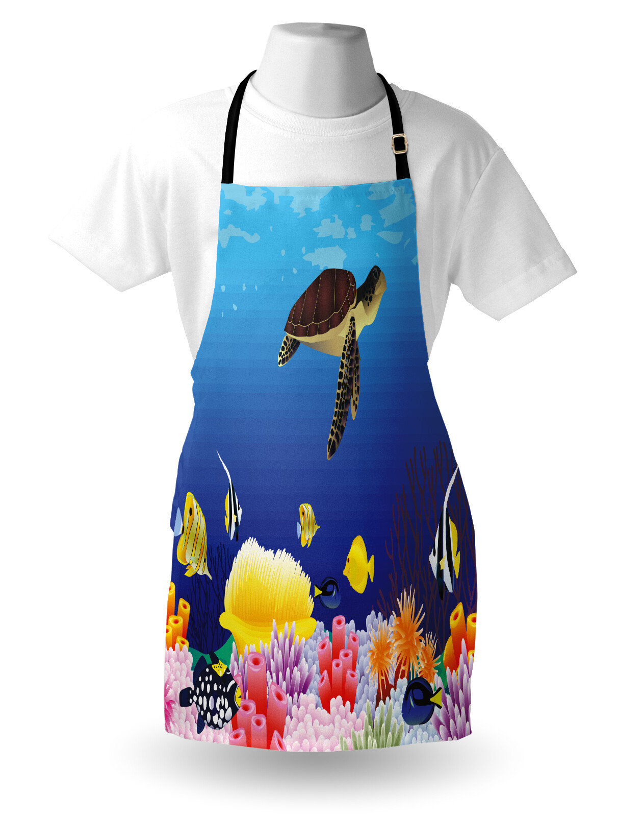 East Urban Home Ocean Apron Unisex, Deep Sealife Fish Moss, Adult Size ...
