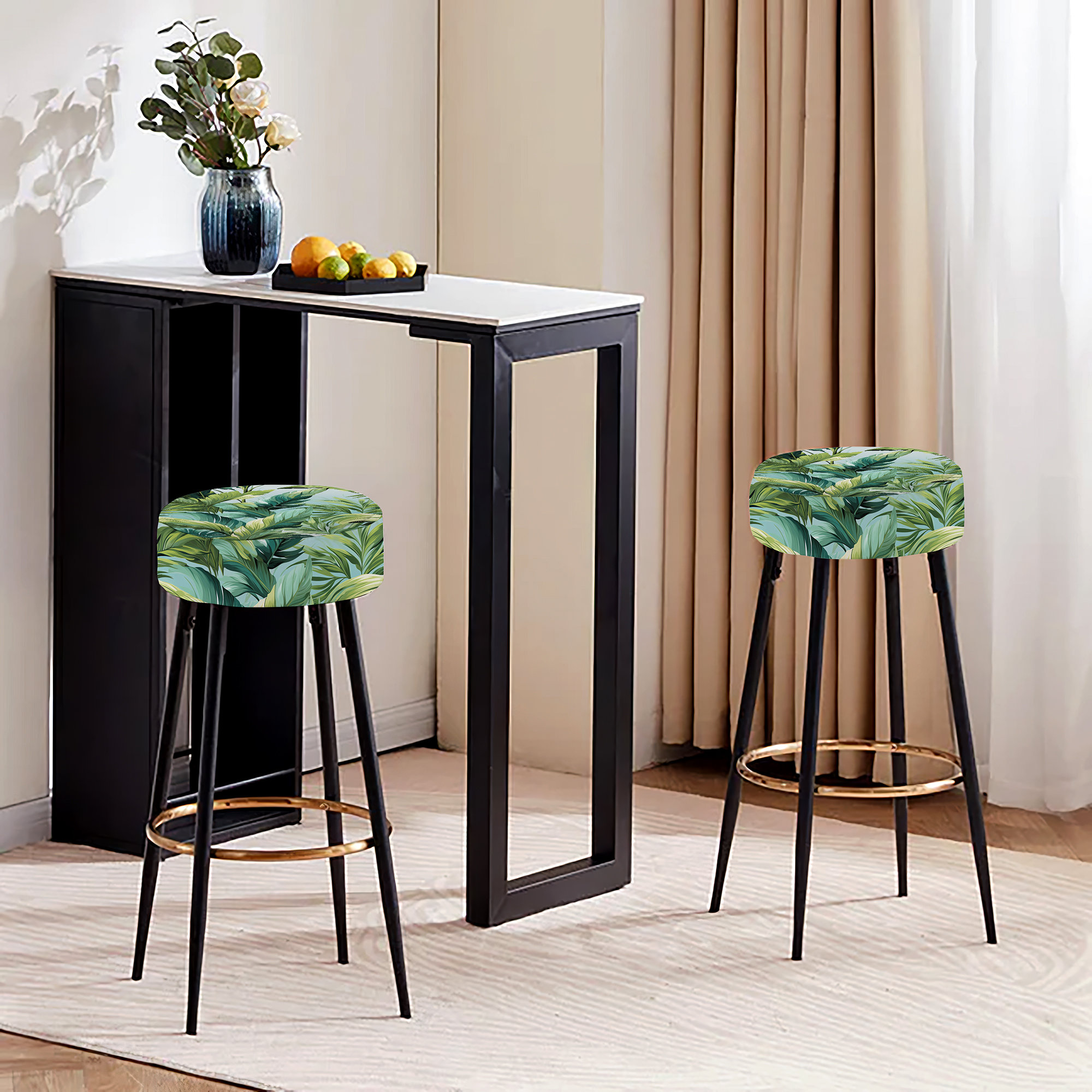 Design Art Palm Mirage Tropical Pattern - Tropical Bar Stools Set Of 2 ...