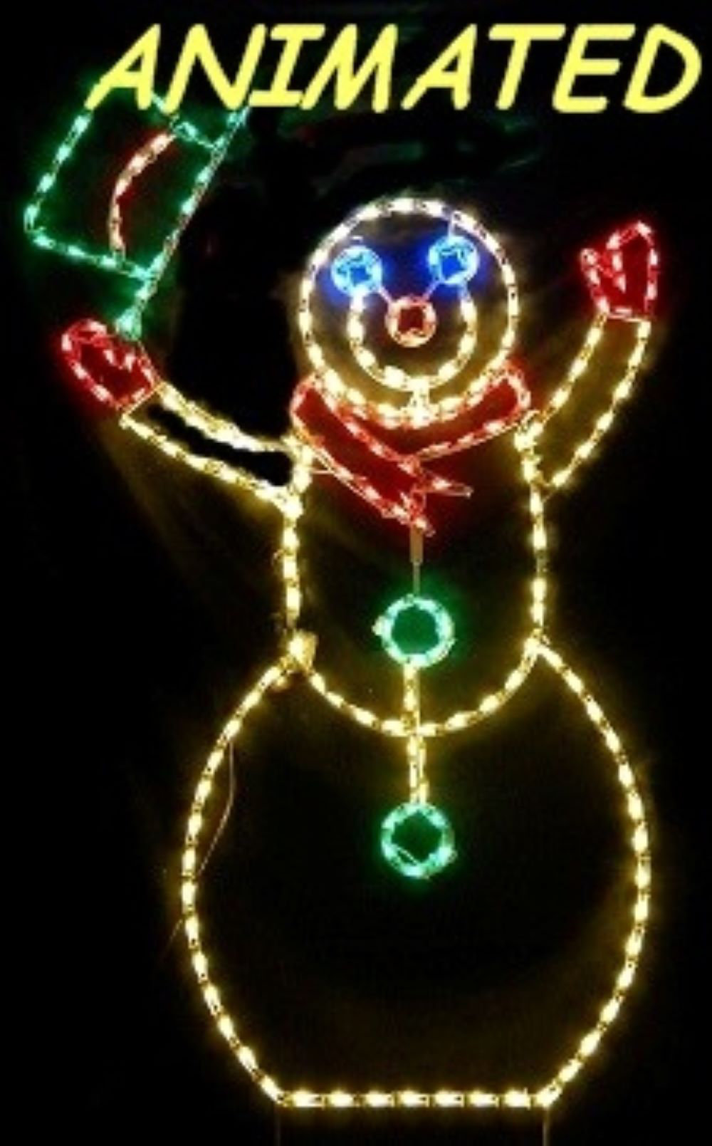 Lori's Lighted D'Lites Animated Large Basic Snowman Christmas Holiday ...