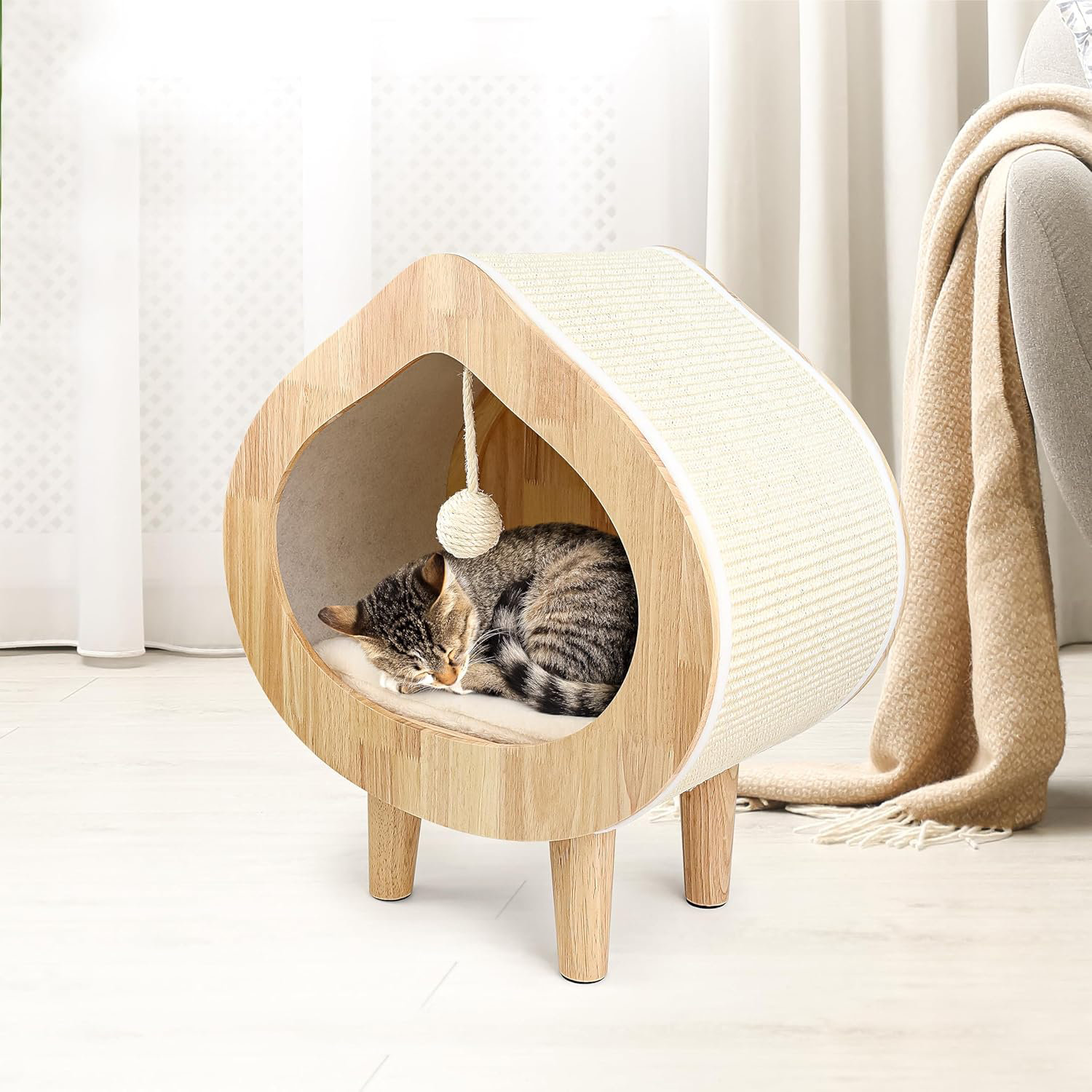 Nivozu Modern Cat Scratching Bed House | Wayfair