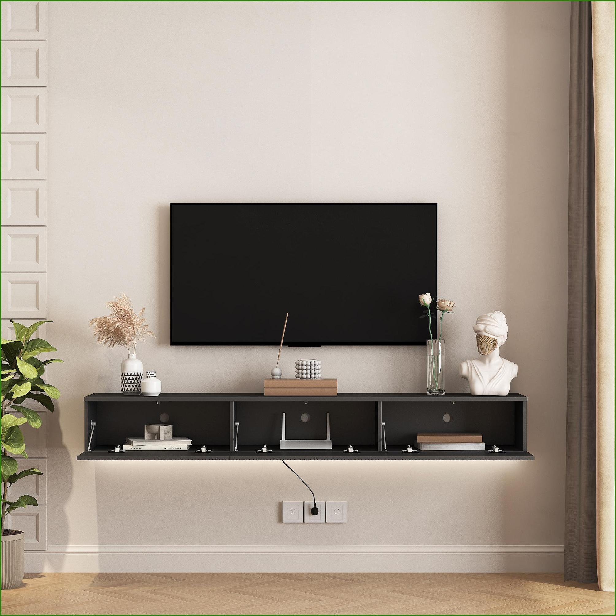 Latitude Run® TV Furniture Floating Wall Mounted TV Stand with 16 Color ...