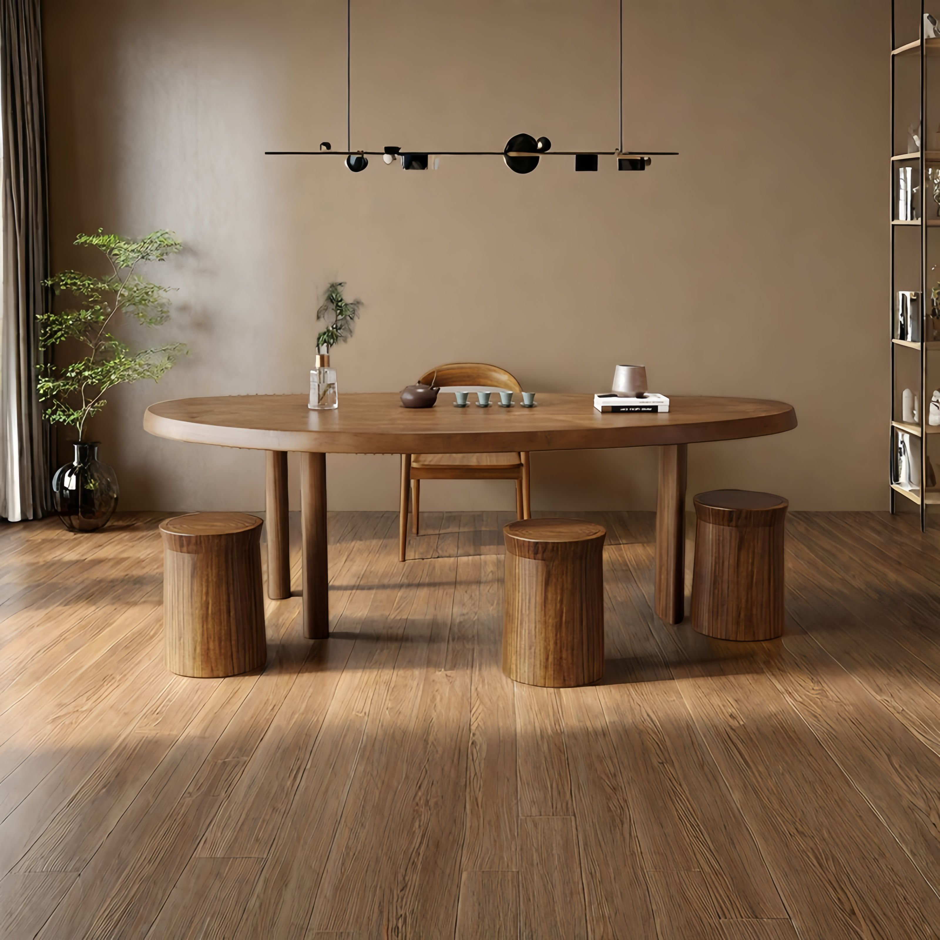 Corrigan Studio® Modern Free Form Solid Wood Dining Table | Wayfair