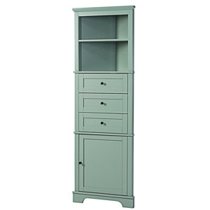 Lark Manor™ Triangle Tall Cabinet With 3 Drawers And Adjustable Shelves ...