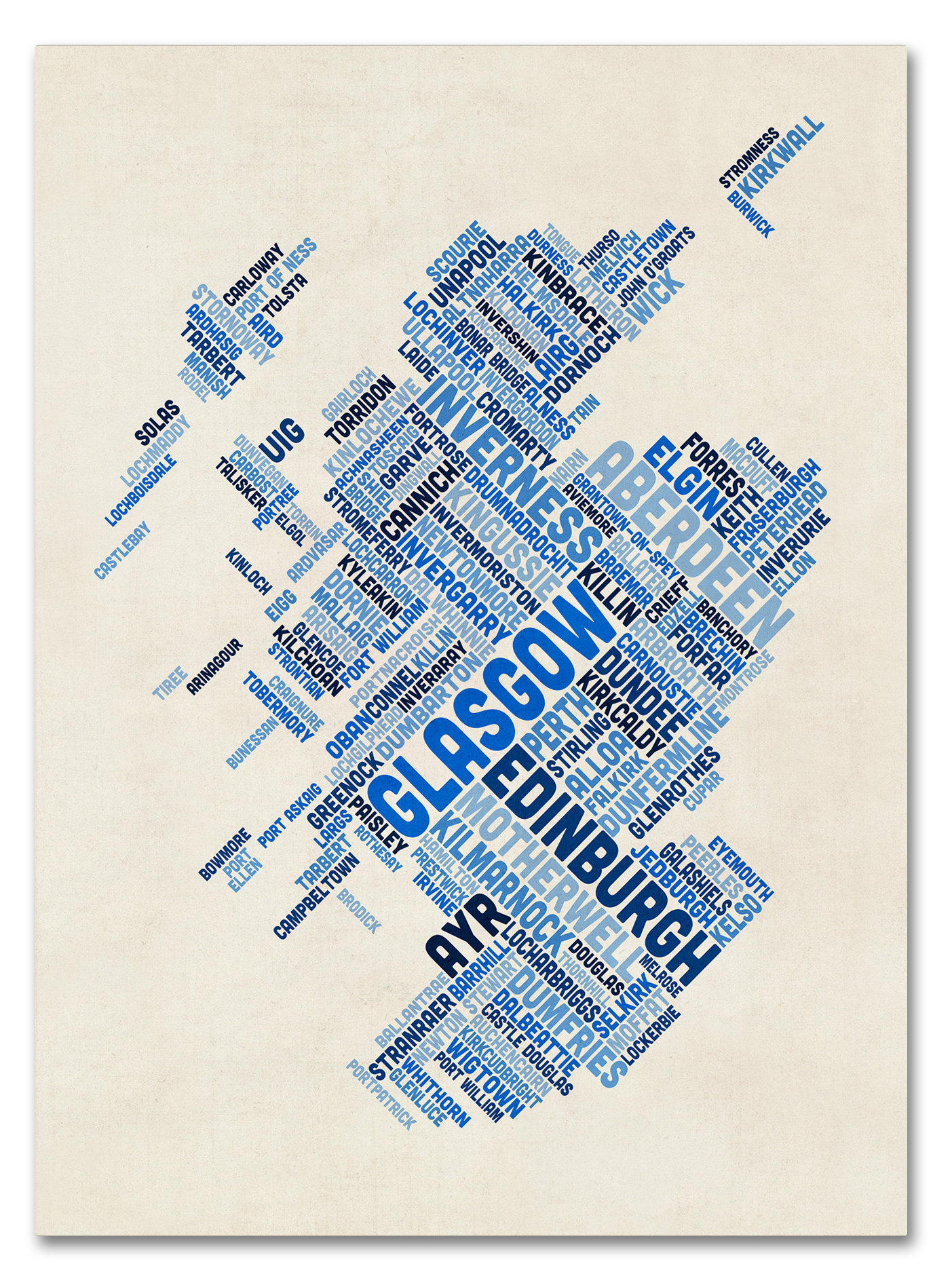 Ivy Bronx 'Scotland Typography Text Map 5' Graphic Art on Wrapped ...