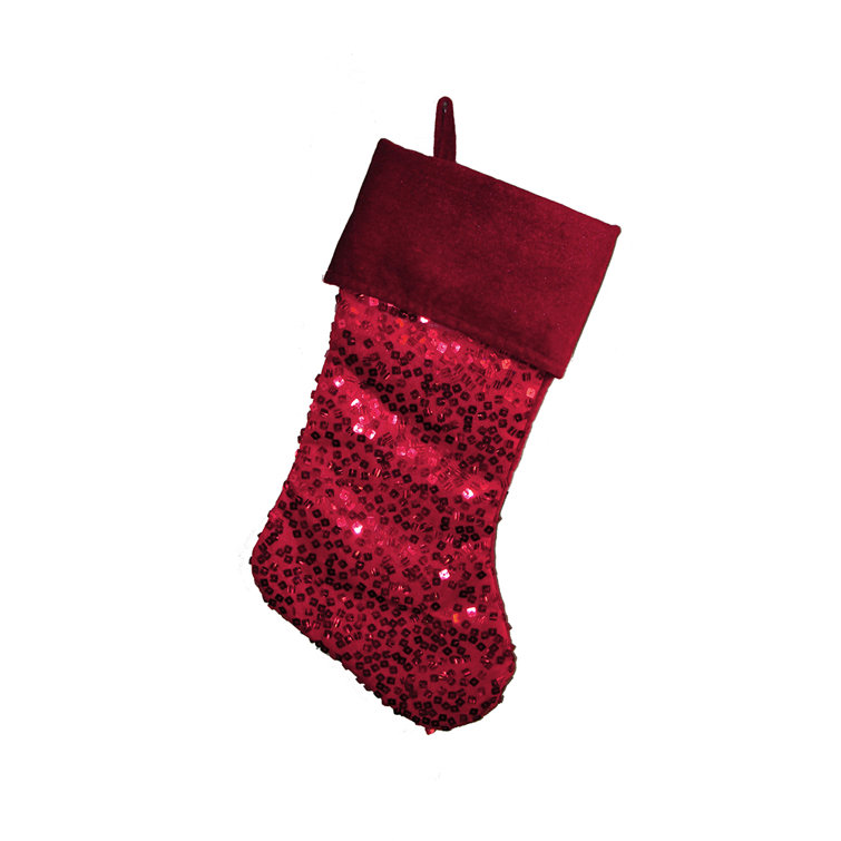 Northlight 19" Shiny Metallic Sequined Christmas Stocking with ...