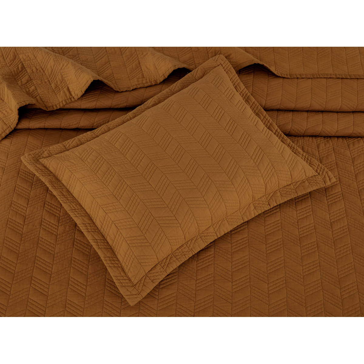 Chezmoi Collection Solid Color Cotton Quilt Standard Cotton 3 Piece ...