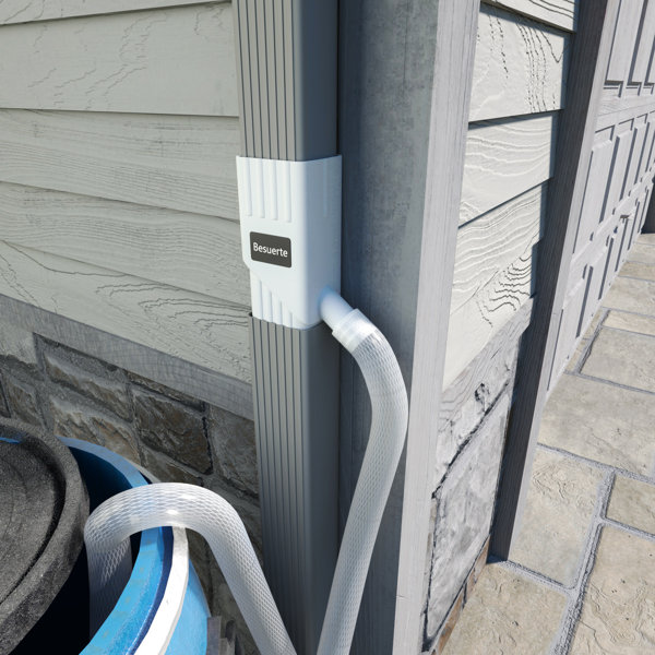 Bekitchen Rain Barrel Diverter Kit - Fits 2 in. x 3 in. Downspout, PVC ...