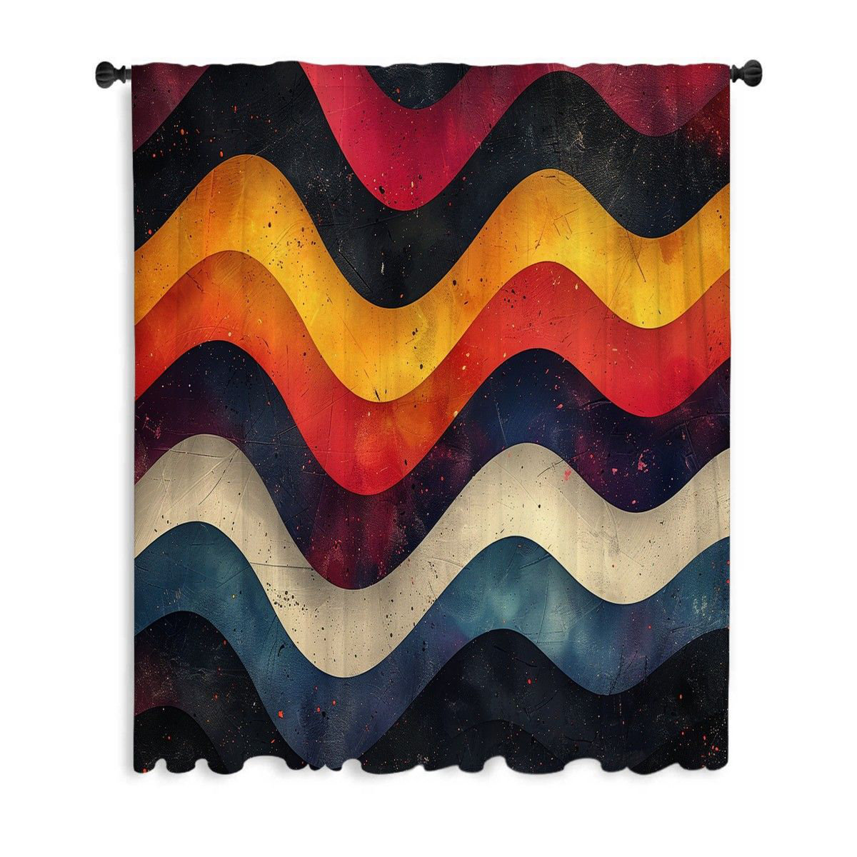 VisionDecor Abstract Art Window Curtains, Artistic Blockout & Sheer ...