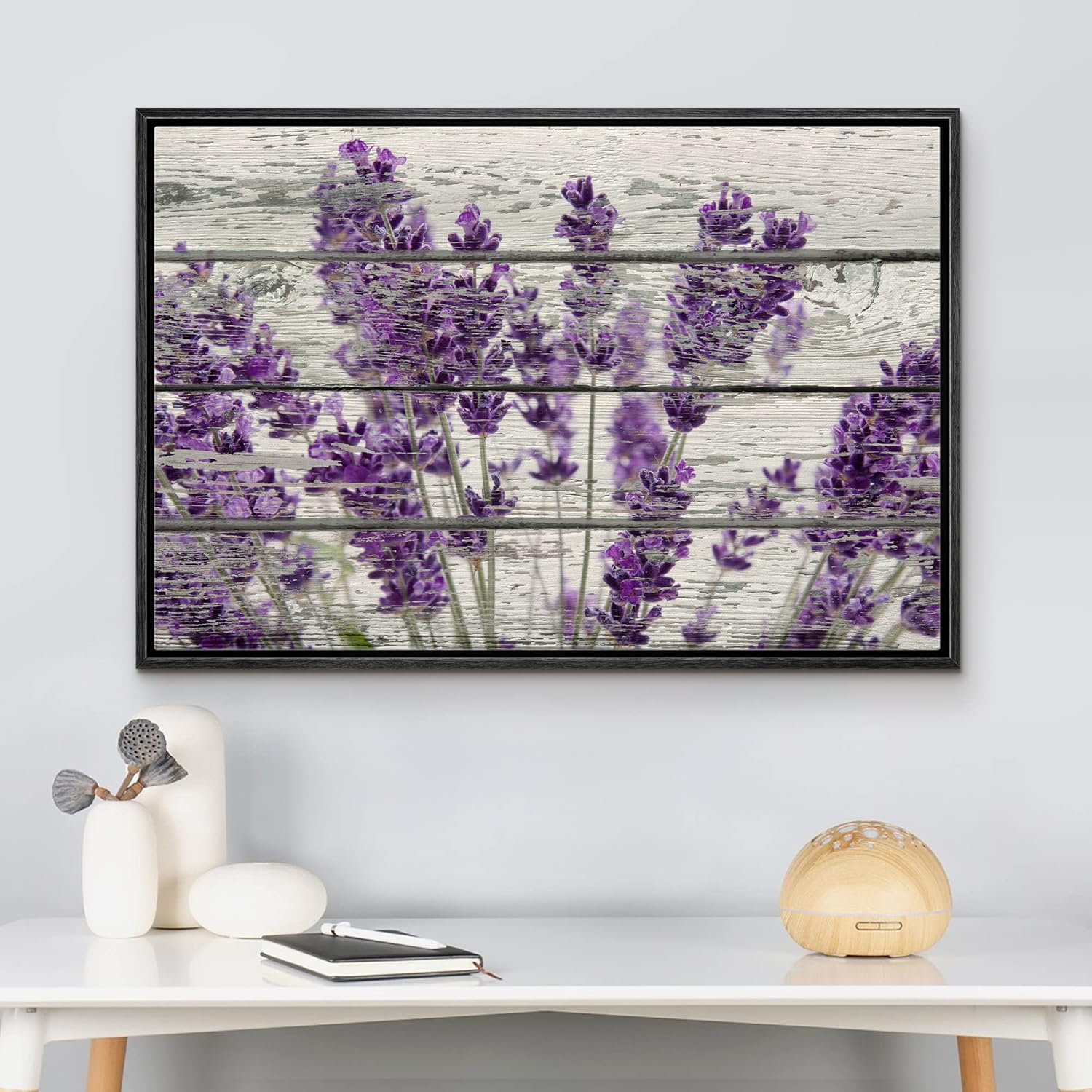 IDEA4WALL Célèbre œuvre d'art, fleurs de lavande mauves sur fond effet ...