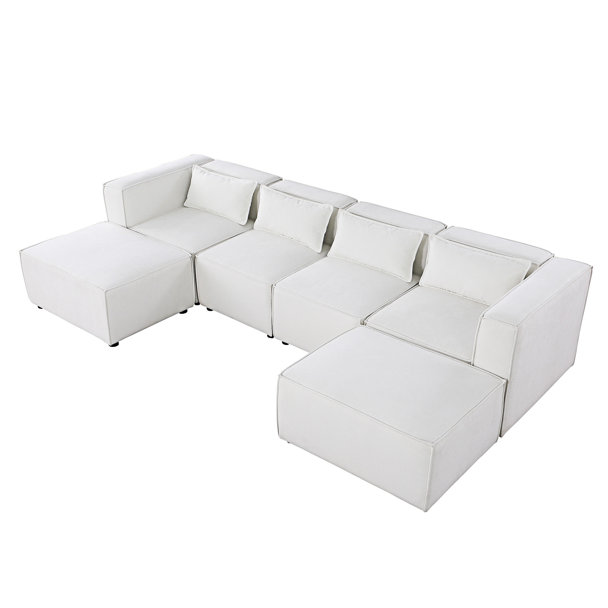 CARLOS FURNITURE Modular Sectional Sofa, Chenille Fabric Couches ...