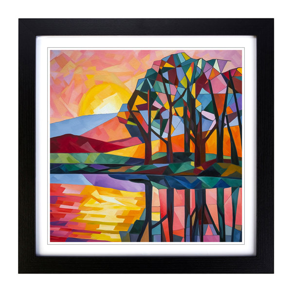 Marlow Home Co. Sunrise Cubism - Single Picture Frame Print on Wood ...