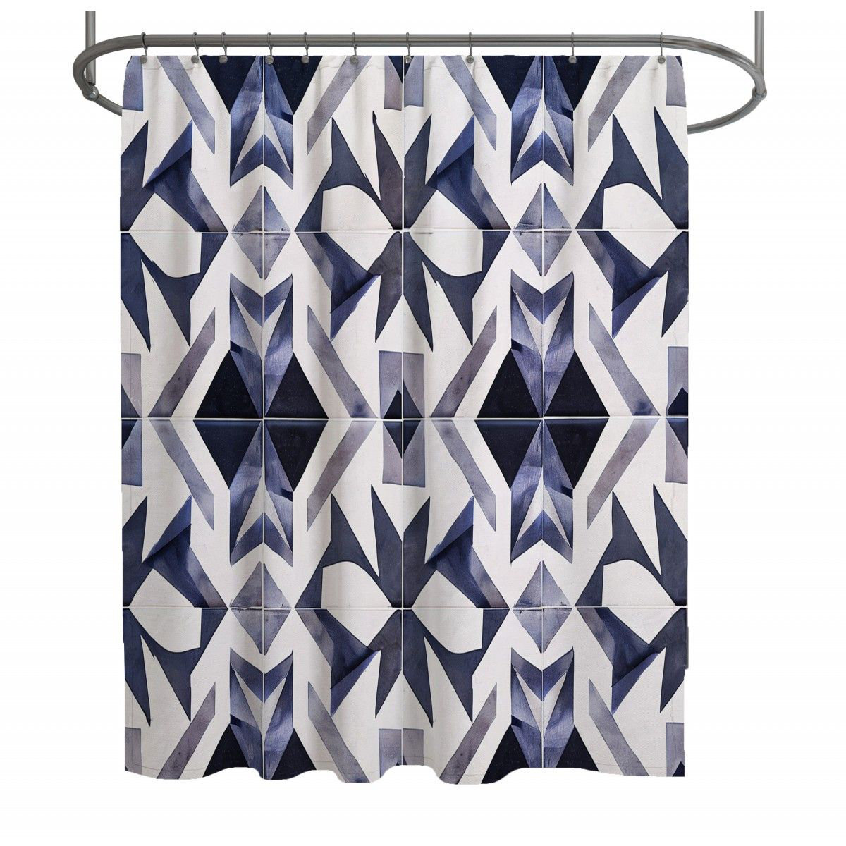 VisionDecor Ceramic Geometric Shower Curtain - Decorative Bathroom ...