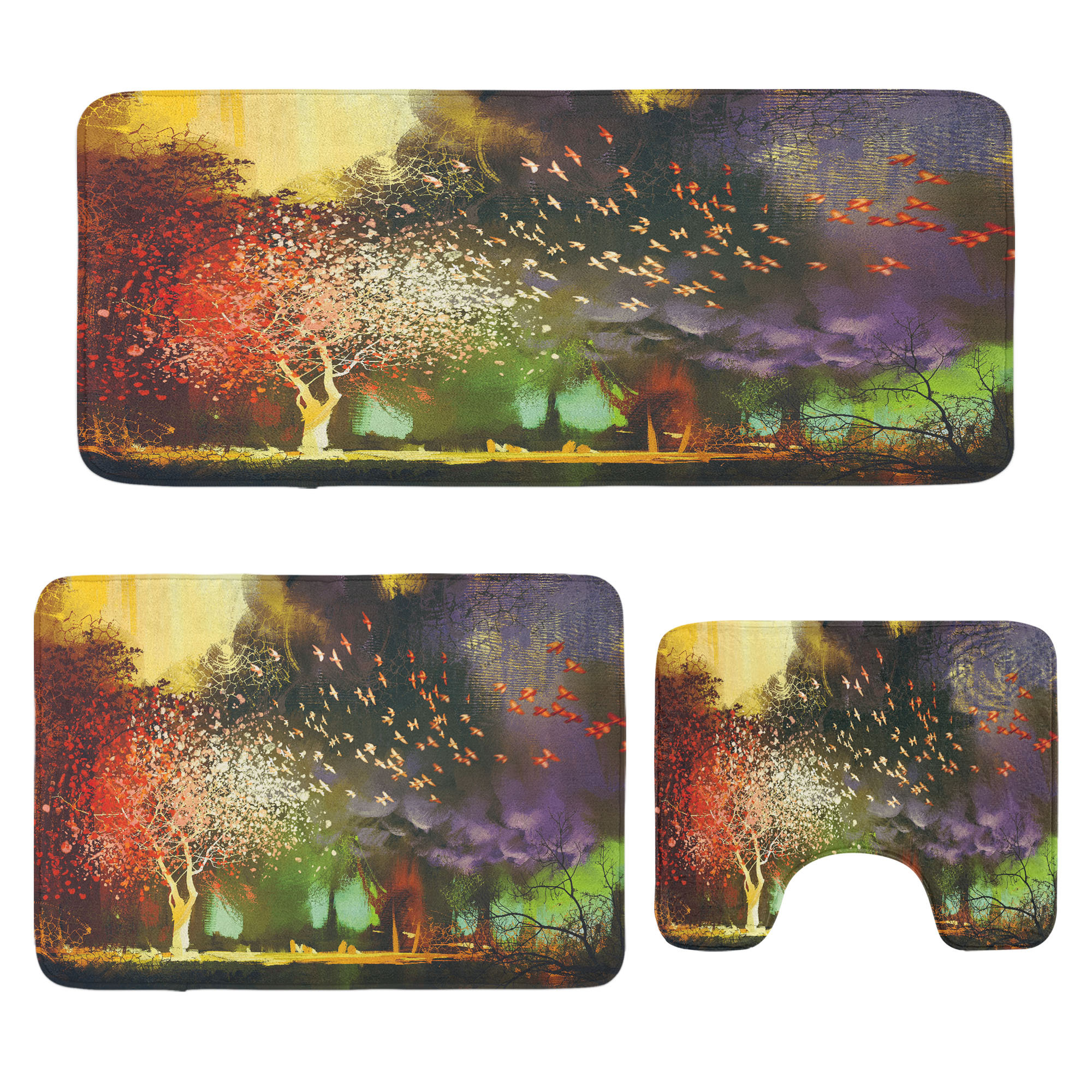 East Urban Home Fantasy Bathroom Rug Set 3 Pieces U-Shape & Rectangle ...