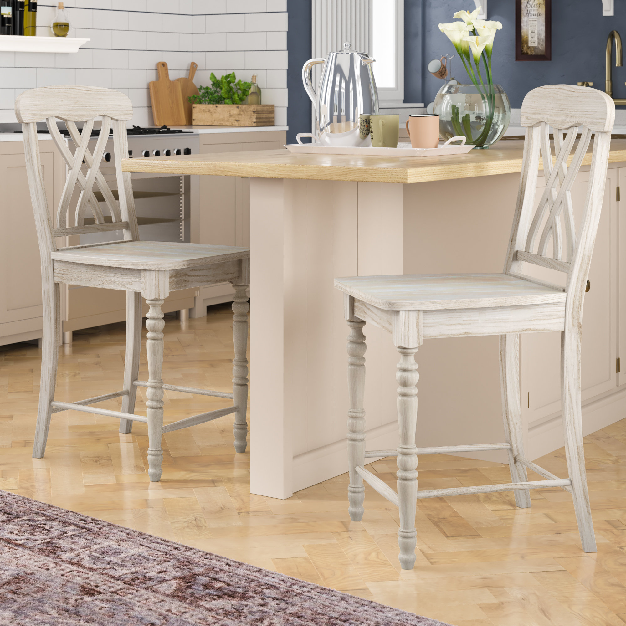 Ophelia & Co. Paulin Solid Wood 24'' Counter Stool & Reviews - Wayfair ...