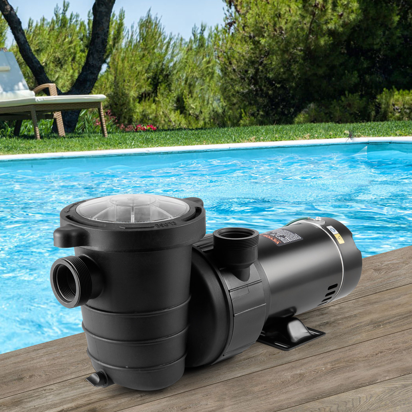 VEVOR Above Ground Pool Pump, 1HP, 80 GPM Max. Flow Single Speed ...