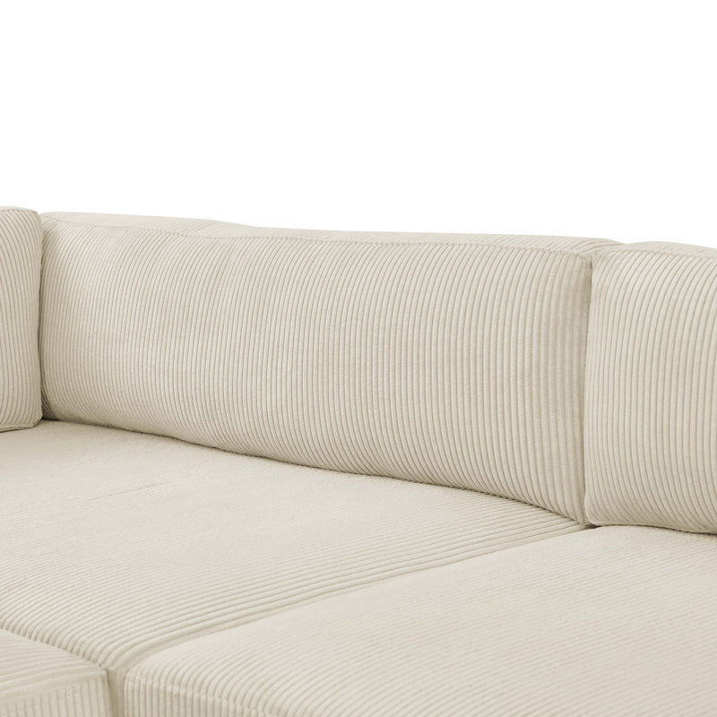 Latitude Run® Khadijatou 116'' Square Arm Modular Sofa Chaise ...