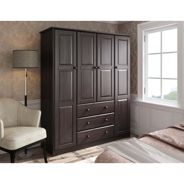 Winston Porter Musman Family 100% Solid Wood 4-door Wardrobe Armoire ...
