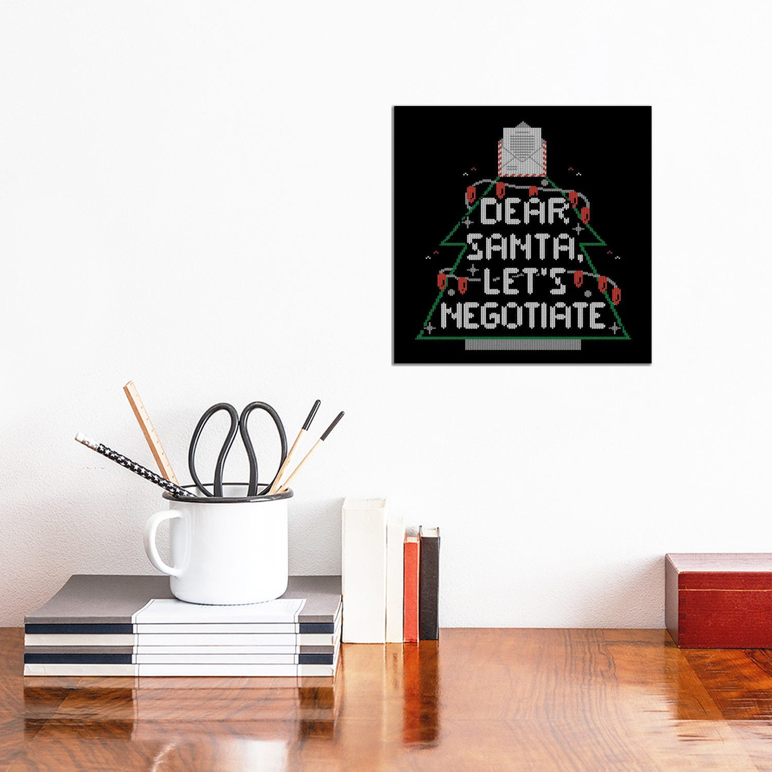The Holiday Aisle® Dear Santa Lets Negotiate - Wall Art Print - Framed ...