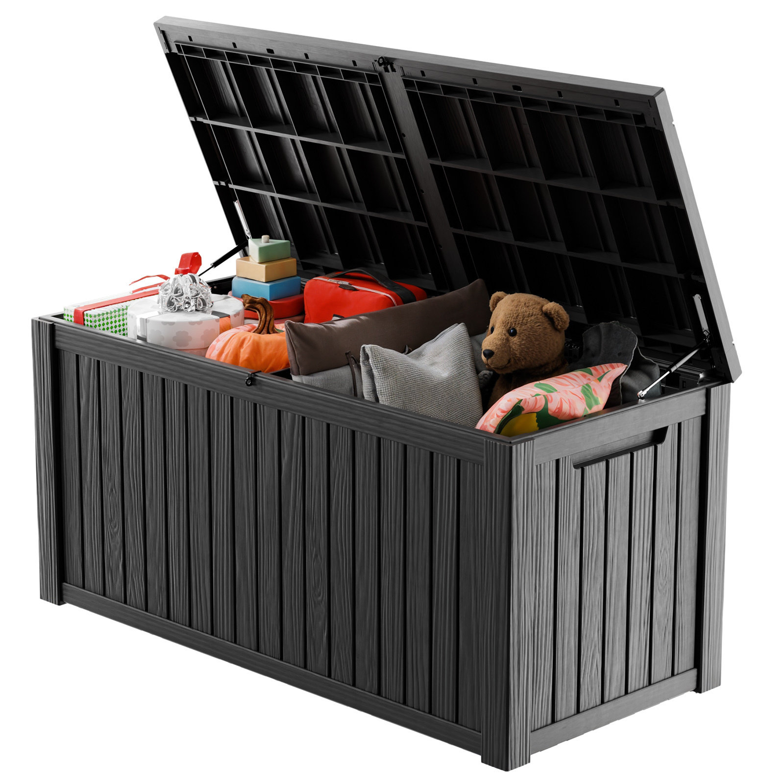 EVAJOY Outdoor Storage Box, 180 Gallon Deck Box, Waterproof And Uv ...