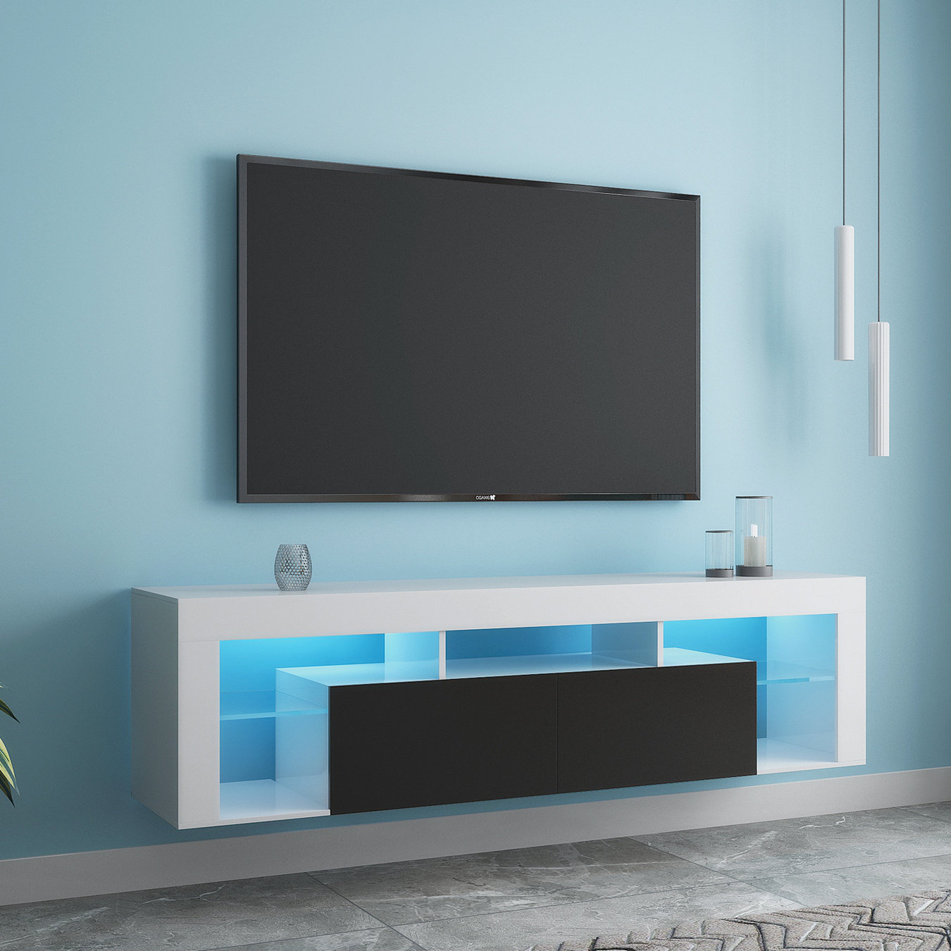 Wrought Studio LED Wall Mounted Floating TV Stand, Modern TV Stand, TV ...