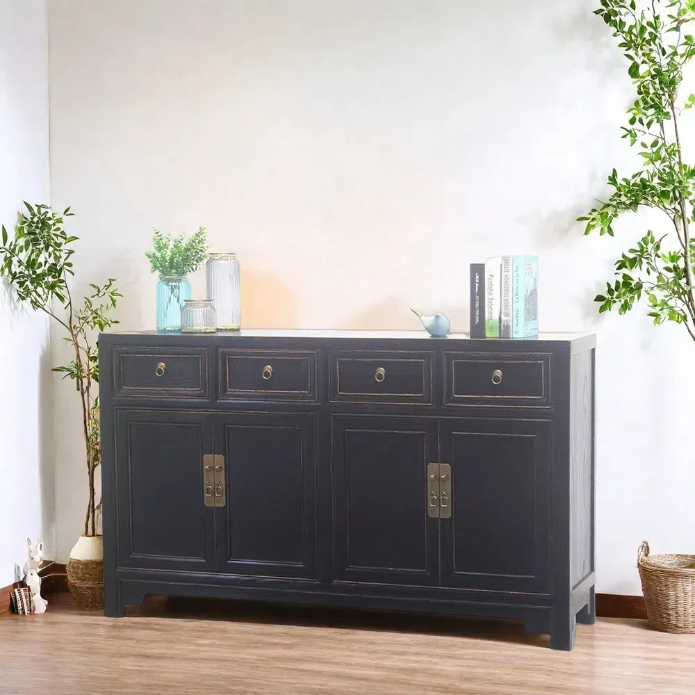 Wu's StylishVault Solid Elm Wood Console Cabinet | Wayfair