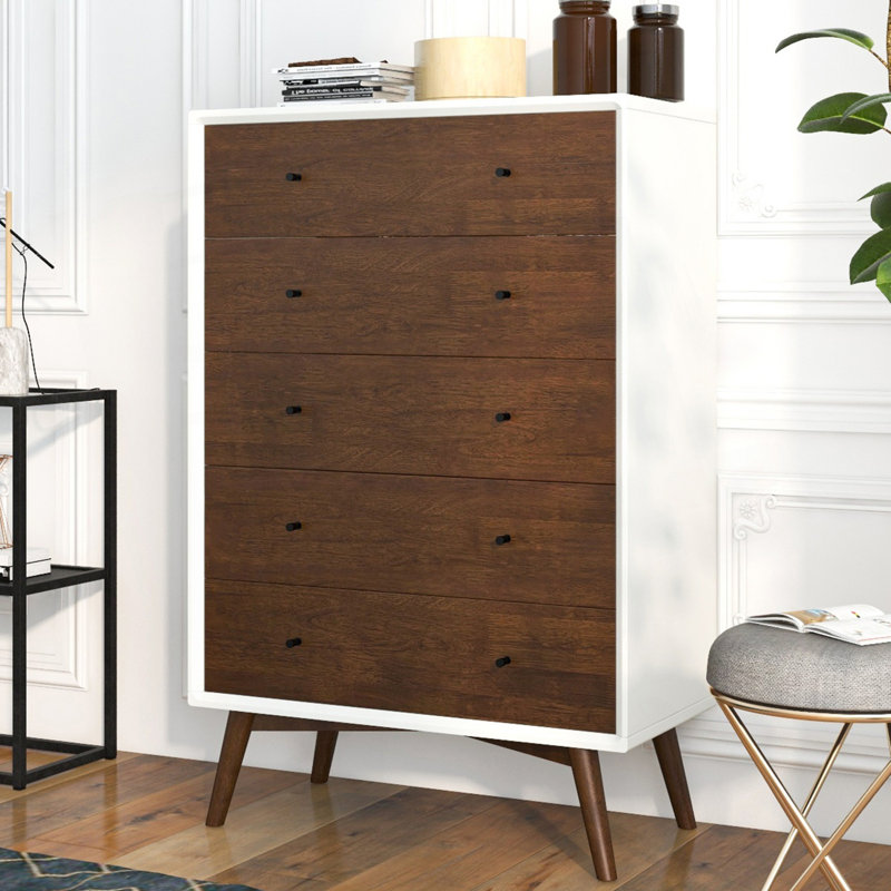 Corrigan Studio® Mid Century Modern 5 Drawers Chest | Wayfair