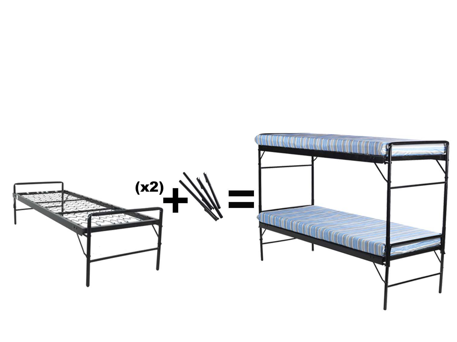 Isabelle & Max™ Avayah Two Army Style Bunk-able Beds with Retractable ...