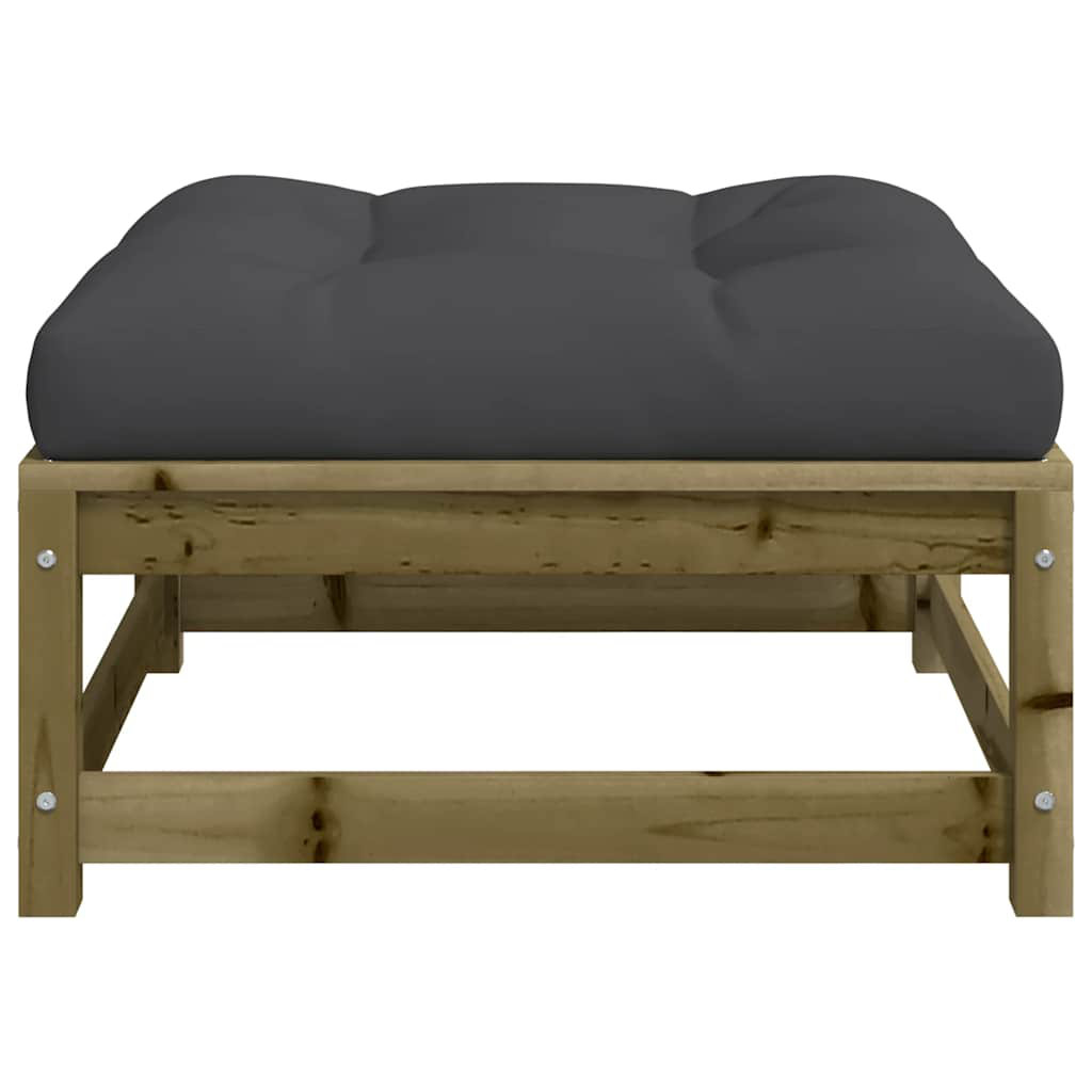 Ophelia & Co. Patio Footstool With Cushion Impregnated Wood Pine | Wayfair