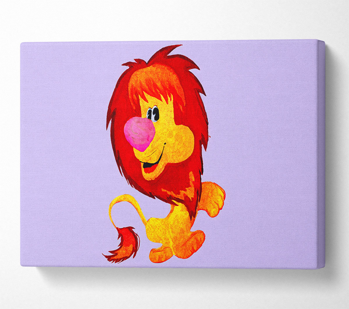 Latitude Vive Happy Lion Lilac - Wrapped Canvas Art Prints | Wayfair.co.uk