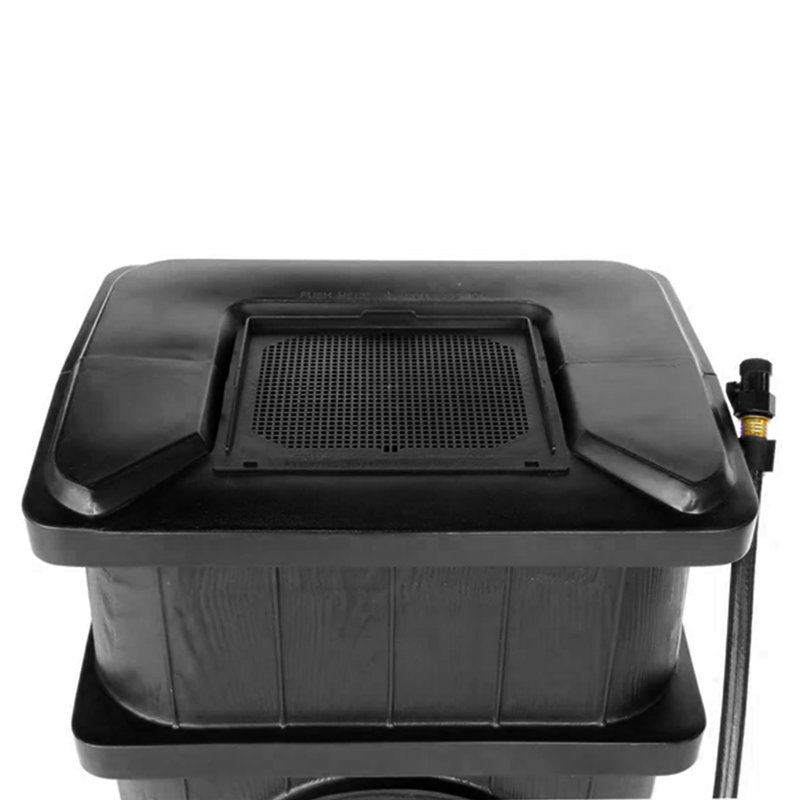 FCMP Outdoor Wood Grain Rain Water Catcher Barrel with Flat Back Design ...