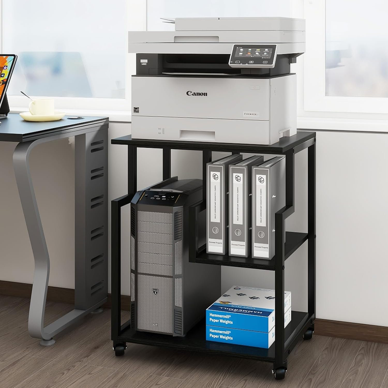 ERTCHUE RIED Mobile Printer Table Cart: 3-Tier Rolling Storage Shelf ...