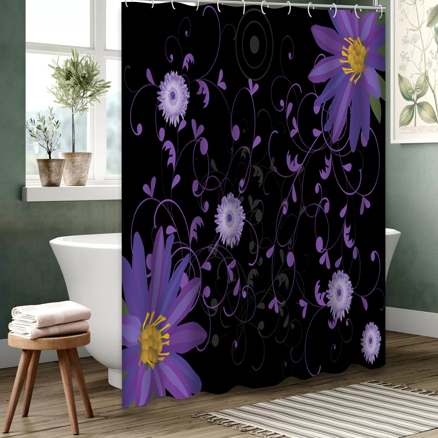 East Urban Home Lilac Flowers Abstract Flower Nature Art Leaf Shower ...