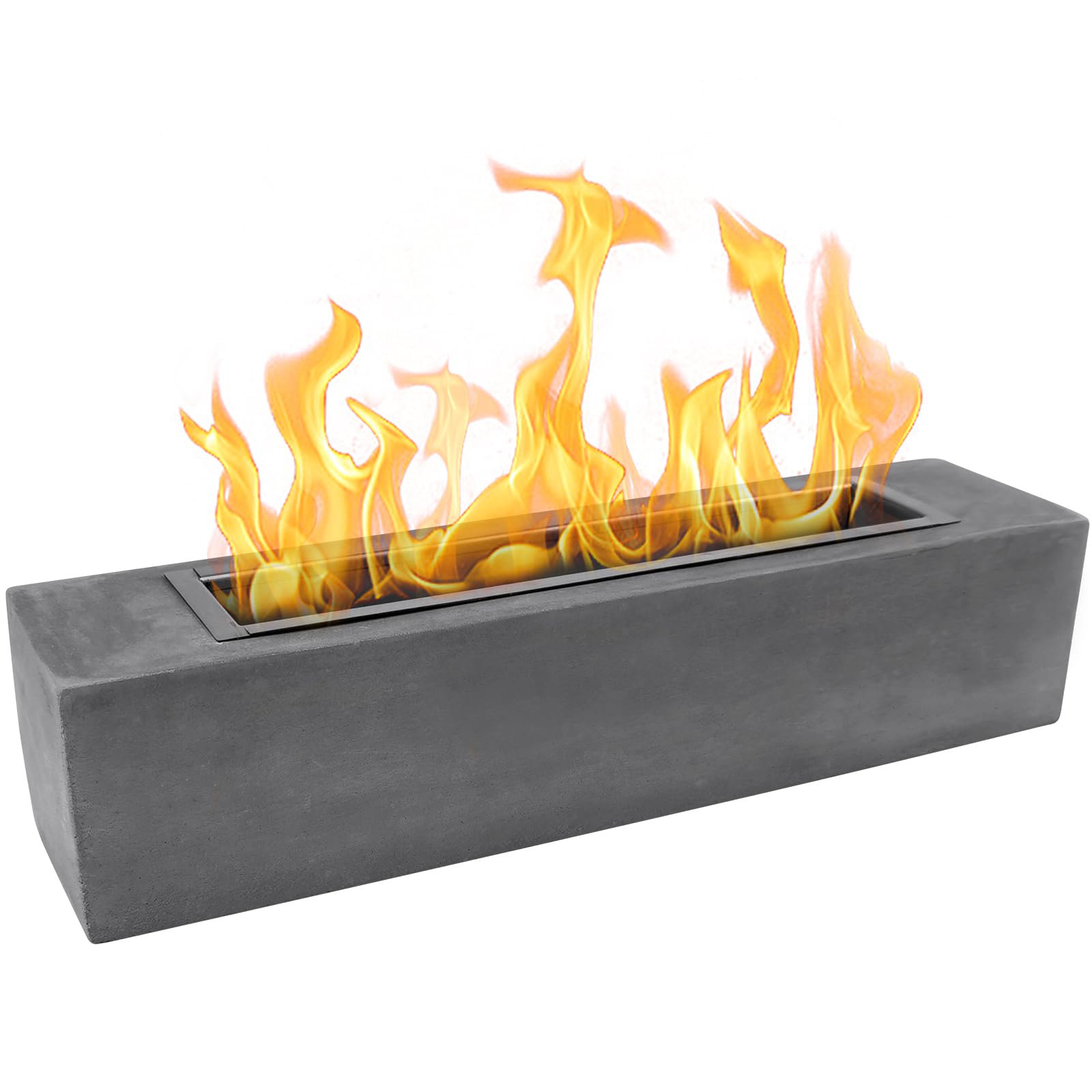 Latitude Run® Large Table Top Fire Pit - Rectangular Alcohol Firepit ...