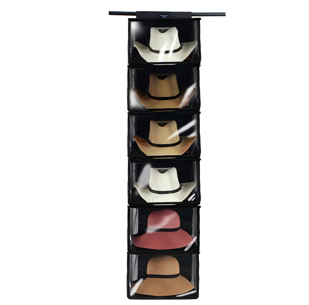 Red Barrel Studio® Cowboy Hat Rack Storage With Dust Cover - XL 6 Shelf ...