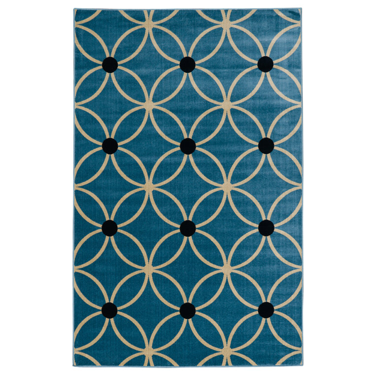 Corrigan Studio® Audreana Vintage Tangram Blue & Sand | Wayfair