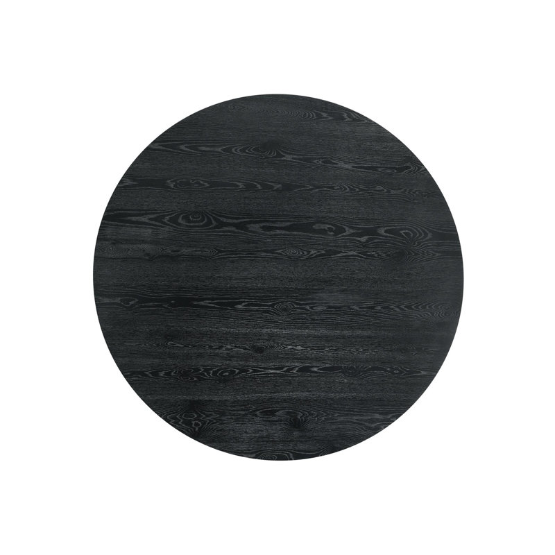 Latitude Run® Black Finish Manufactured Wood Round Dining Table | Wayfair