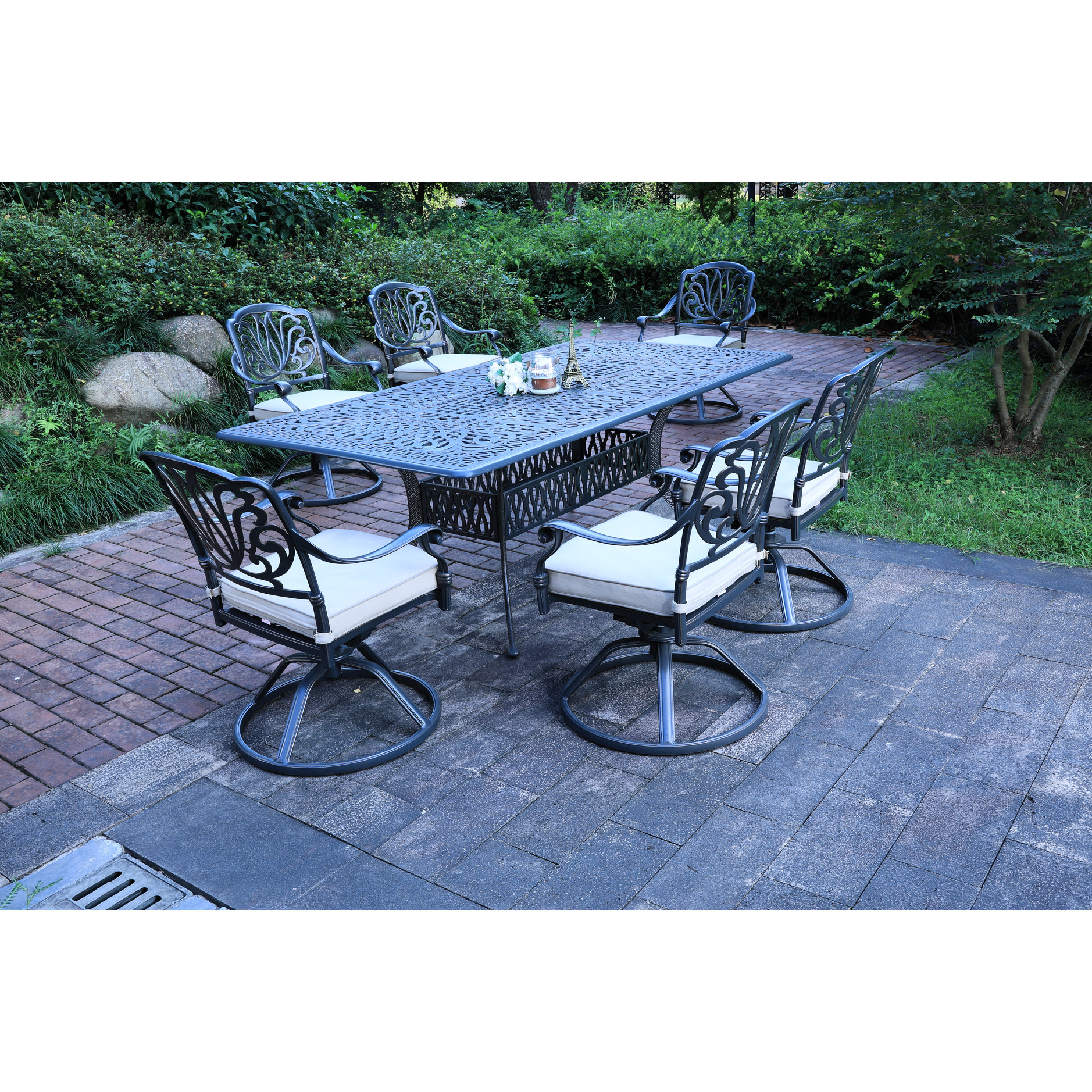 Hokku Designs Rectangular 6 Outdoor Eating With Fabric And Spacious ...