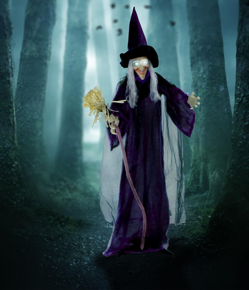 The Holiday Aisle® The Farm Animatronic Scary Witch Door Greeter with ...