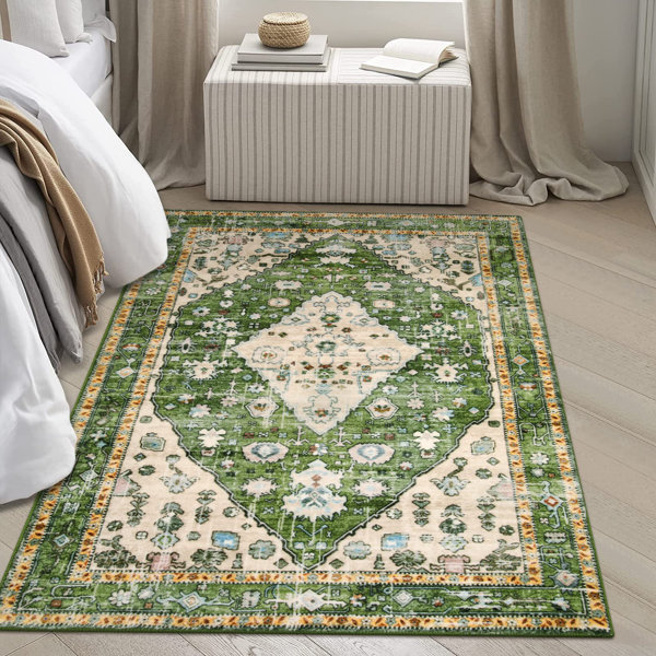 Bungalow Rose Watte Traditional Oriental Tribal Machine Washable Area ...