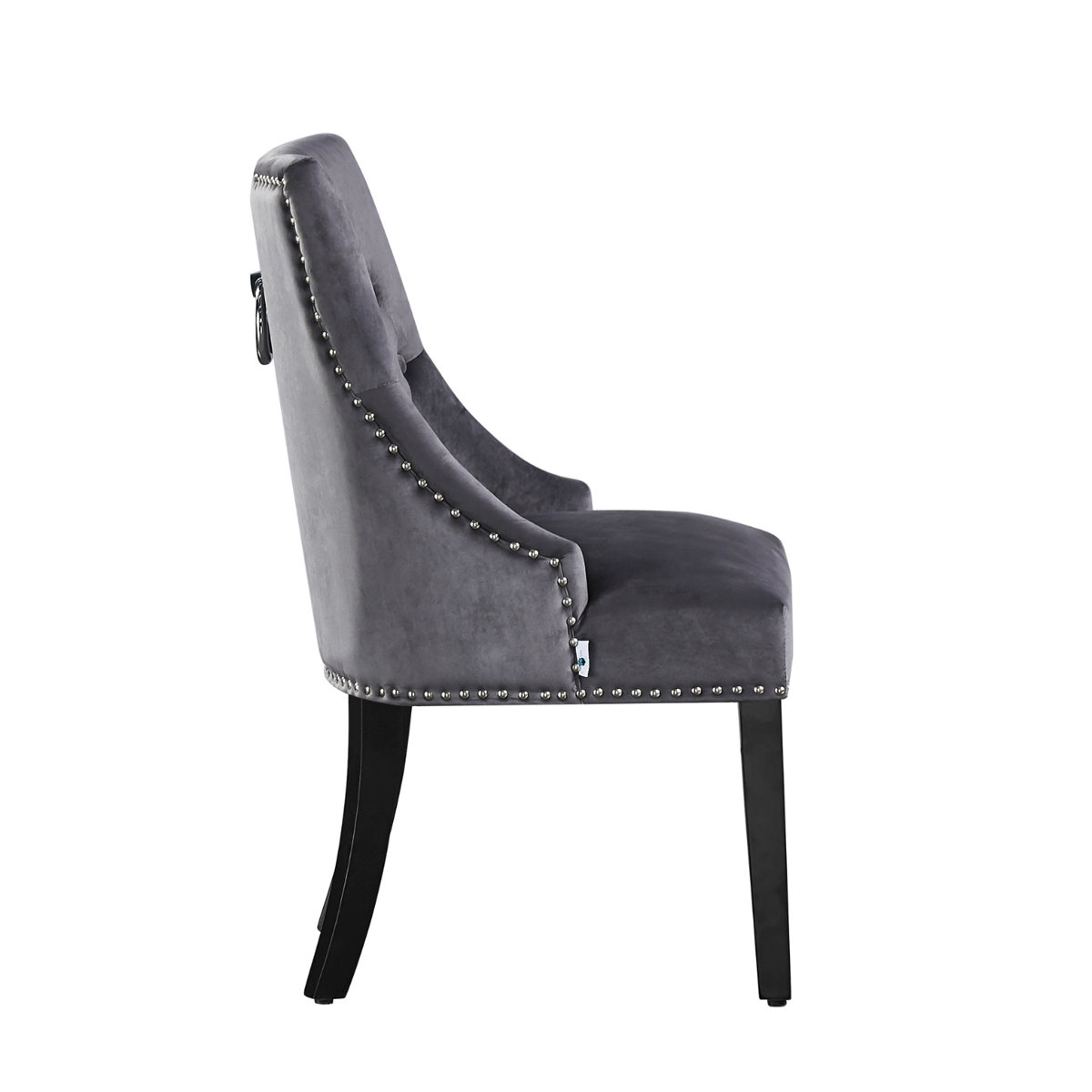 Mercer41 Scott Velvet Dining Chairs - Ergonomic Scoop Knockerback and ...
