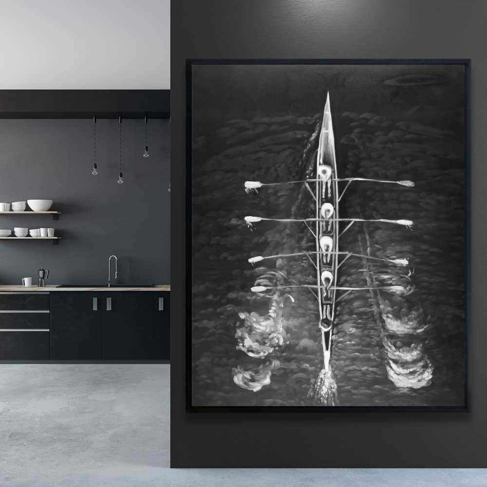 Lark Manor™ Rowing Boat - Framed Canvas Art for Living Room Decor | Wayfair