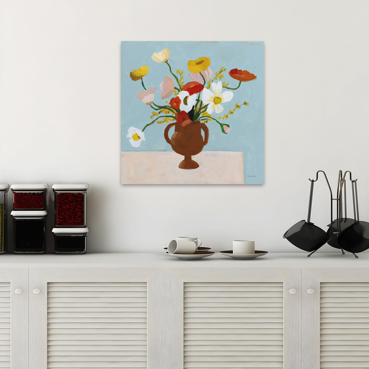 Latitude Run® Popping Contemporary Floral Art | Wayfair