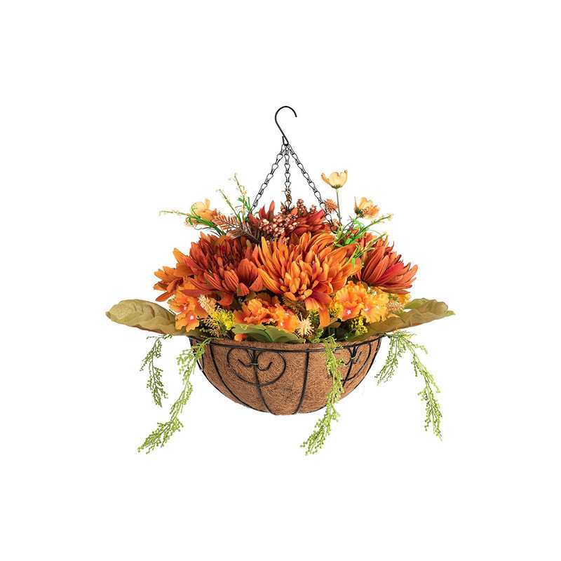 Dovecove Artificial Fake Fall Hanging Mums Flowers Plants Baskets for ...