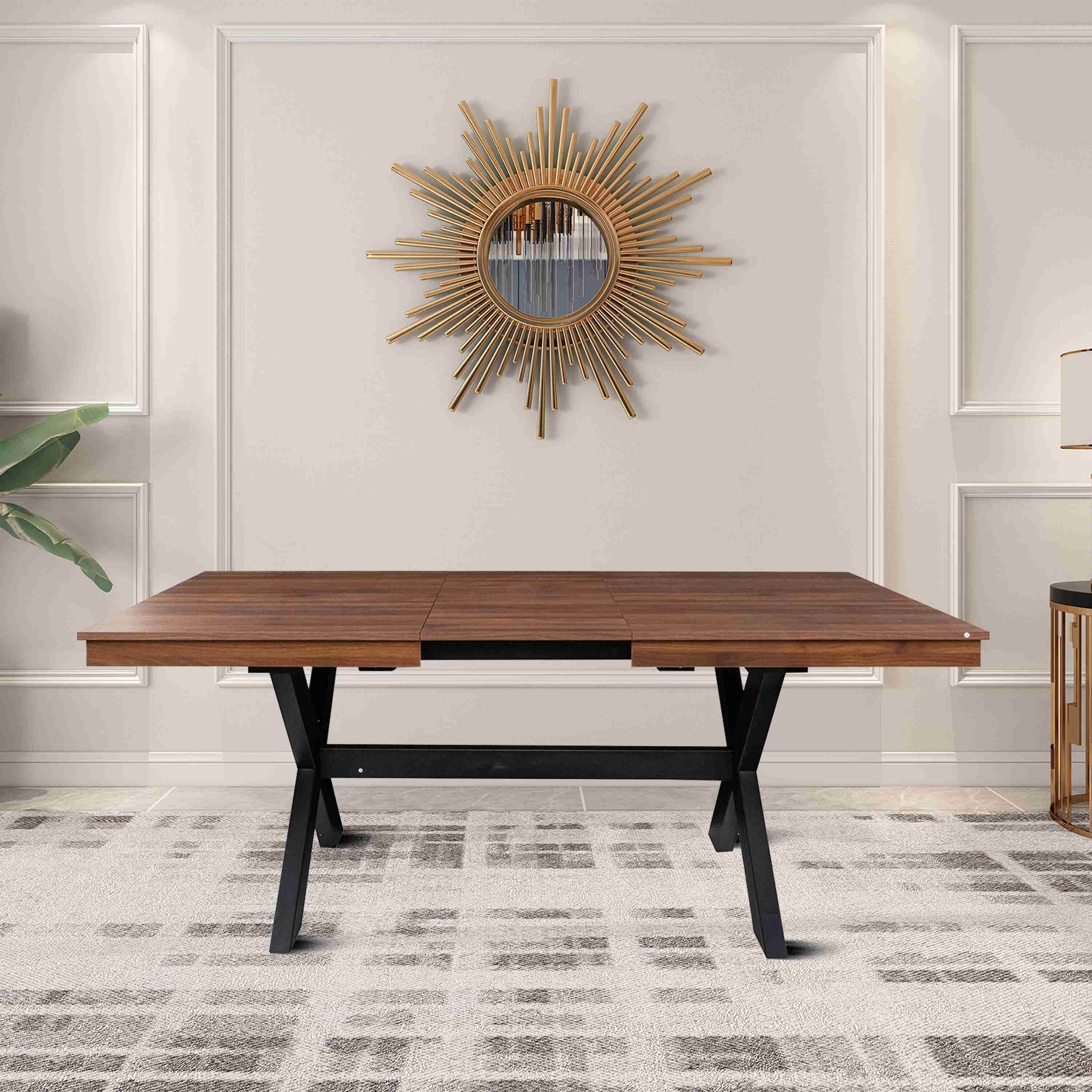17 Stories High quality luxury style extendable dining table comes with ...