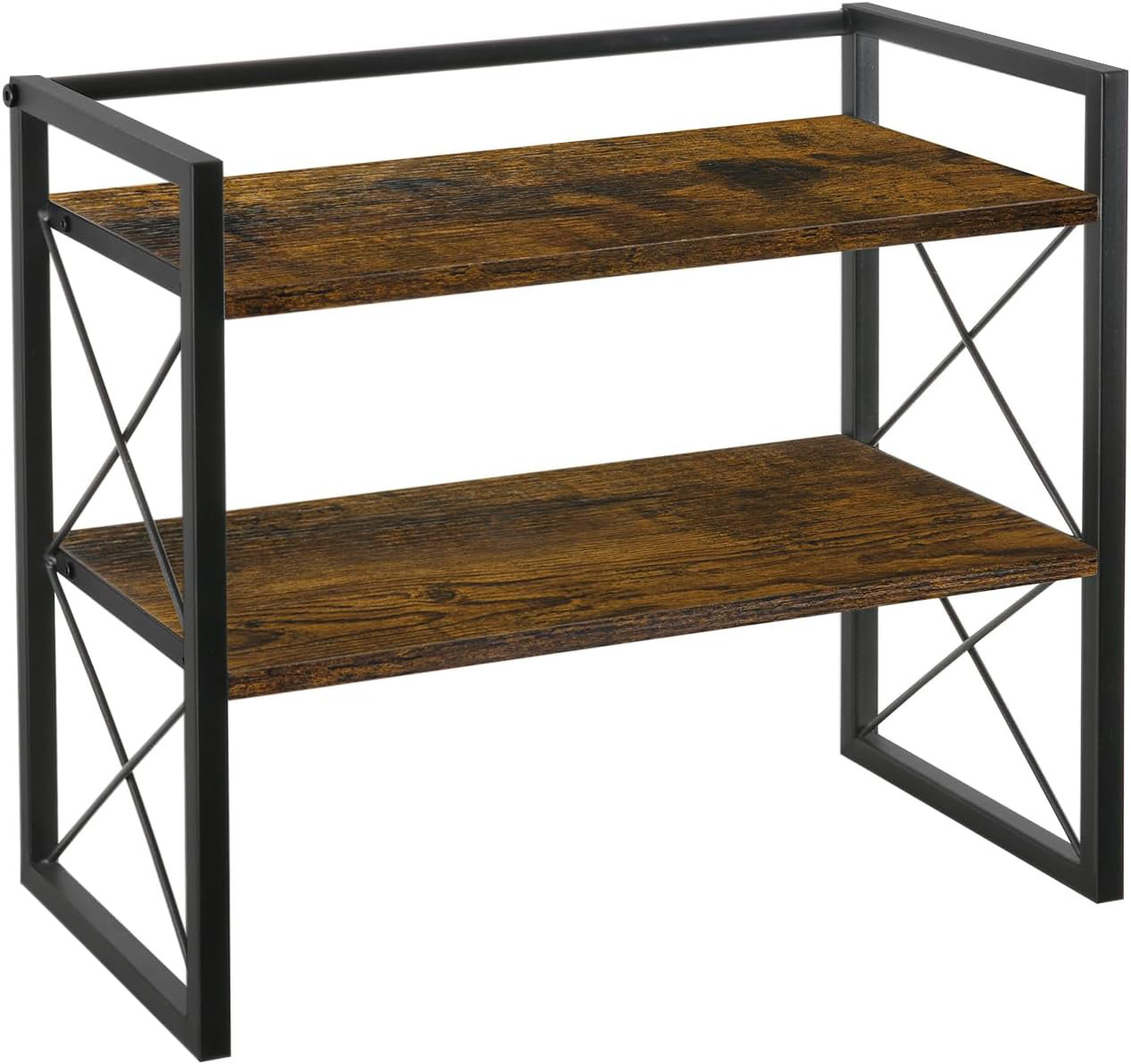 17 Stories Desktop Shelf Organizer, 2 Tier Office Shelves, Wood Desk ...